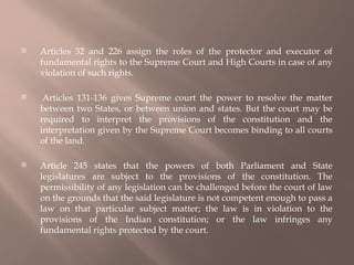 Judicial Review under the Indian Constitution | PPTX