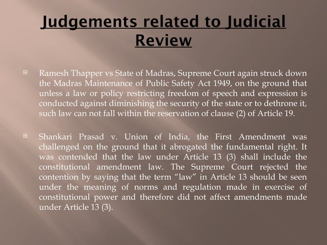 Judicial Review under the Indian Constitution | PPTX | Political Issues ...