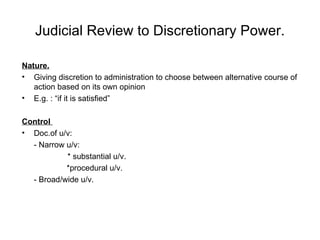 Judicial review to discretionary power | PPT