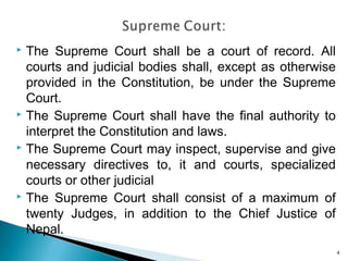 Judicial system and jurisdiction of court in nepal | PPT