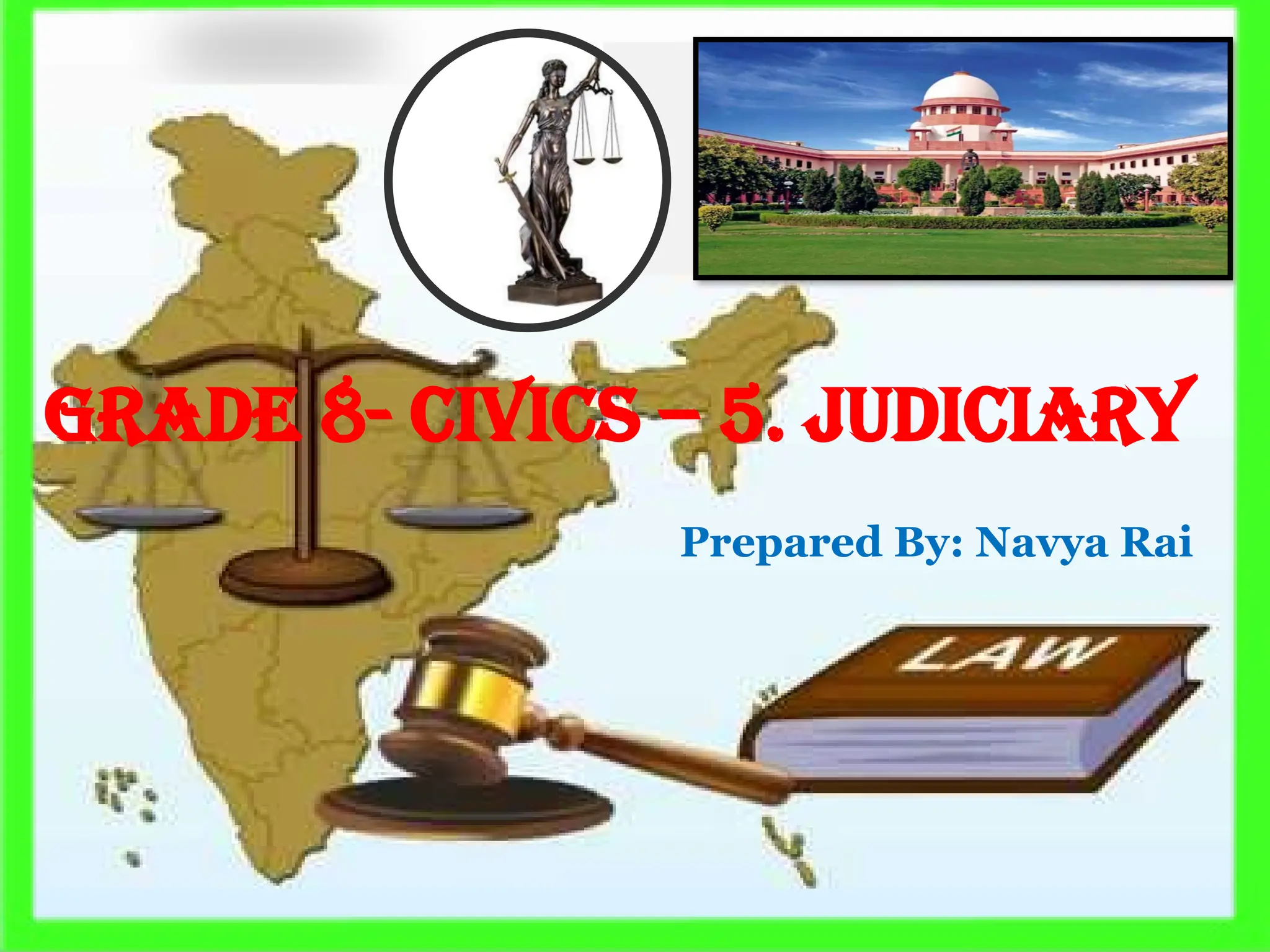 judiciary class 8 grade best civics ch 5 .ppt