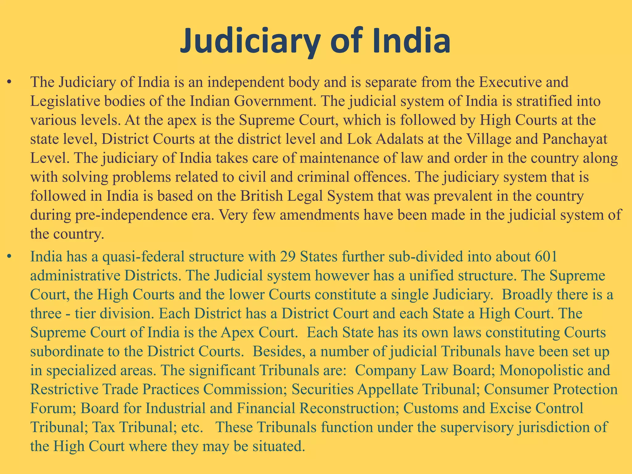 Judiciary System in India | PPTX