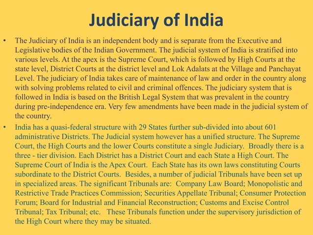 Judiciary System in India | PPTX