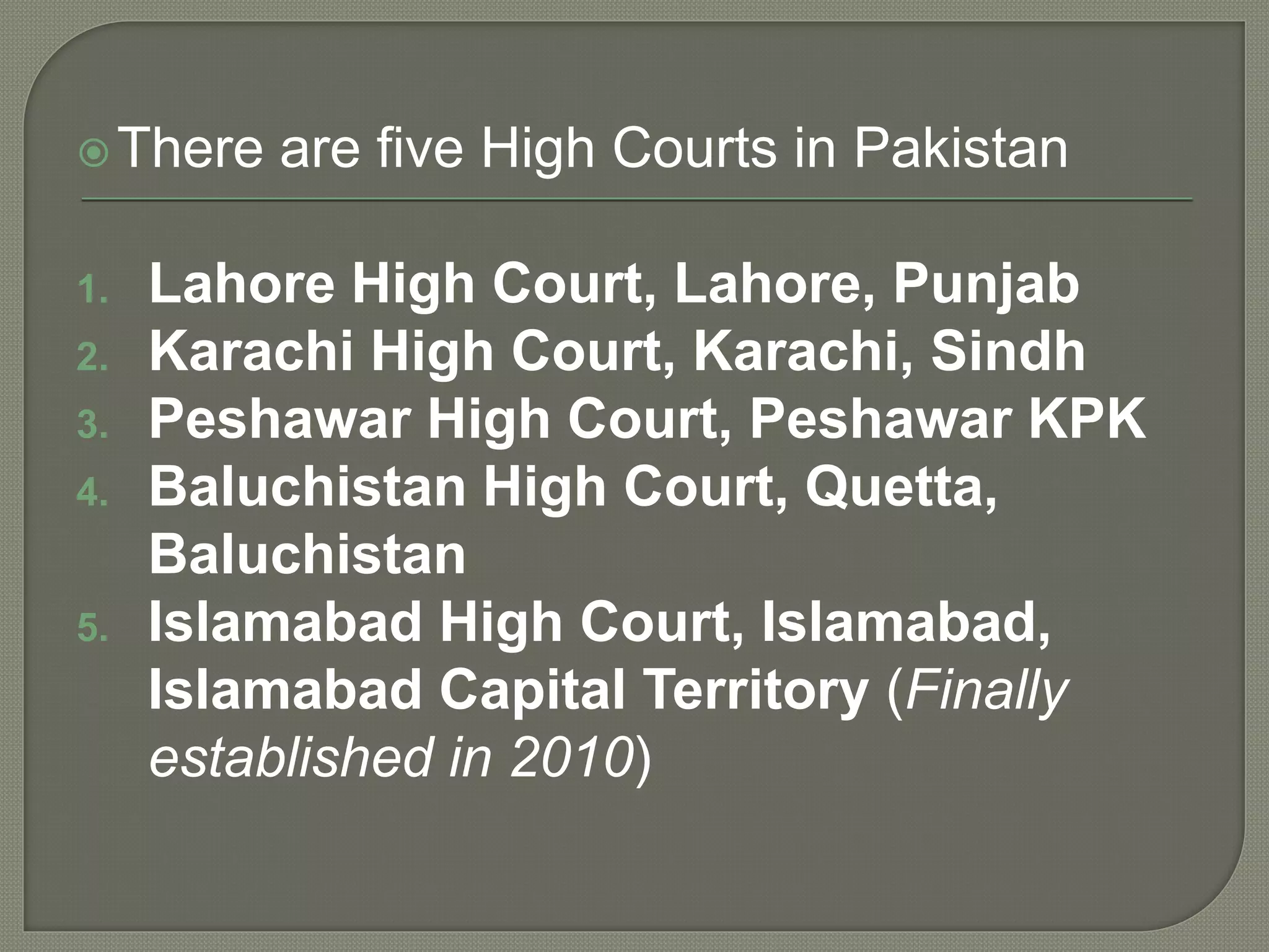 Judiciary system of pakistan | PPTX