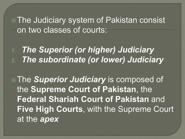 Judiciary system of pakistan | PPTX | Islam | Religion & Spirituality