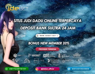 IDEBET : Judi Dadu Online Bank Sultra.pdf