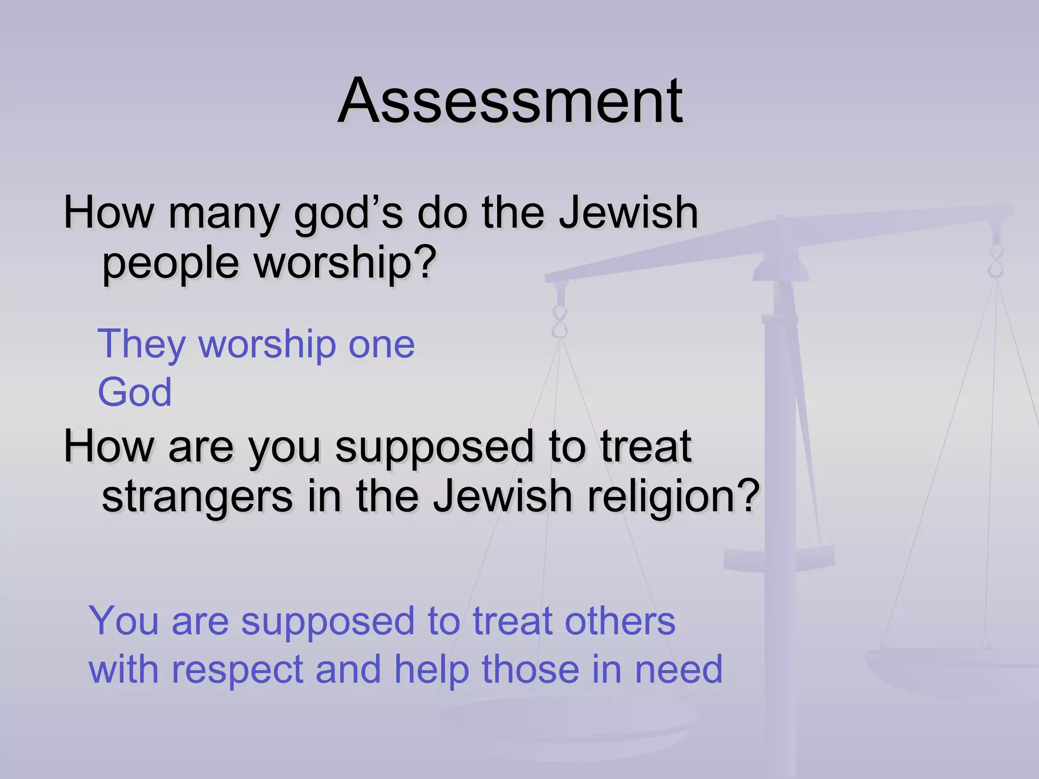 Core Ethical Teaching of Judaism | PPT