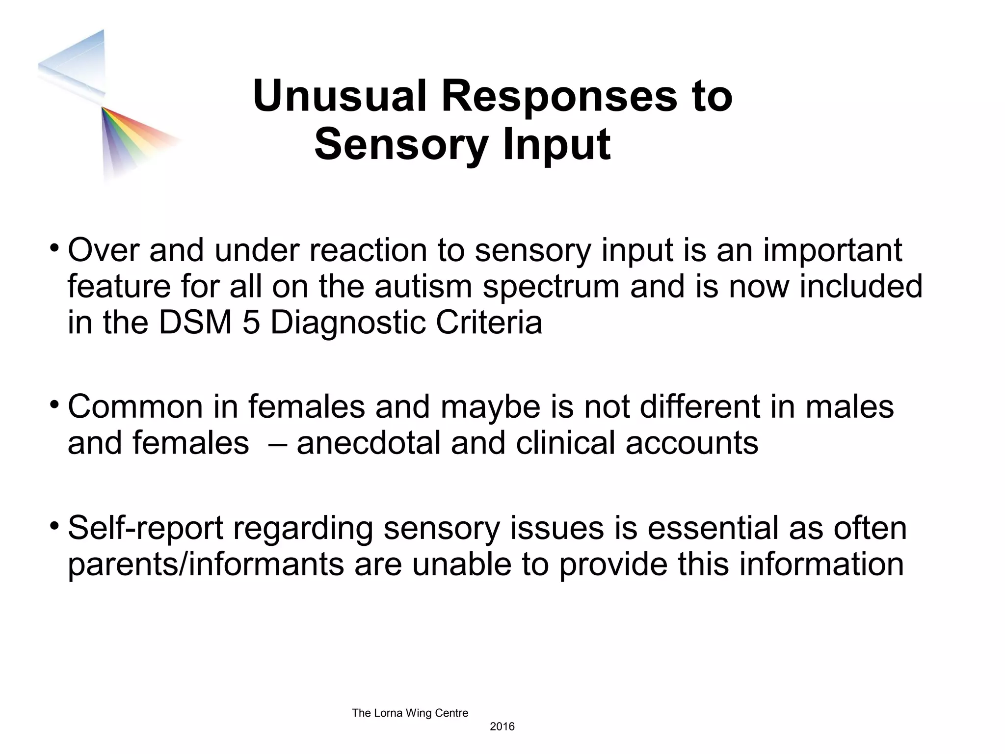 Judith Gould, The diagnosis of women and girls on the autism spectrum ...