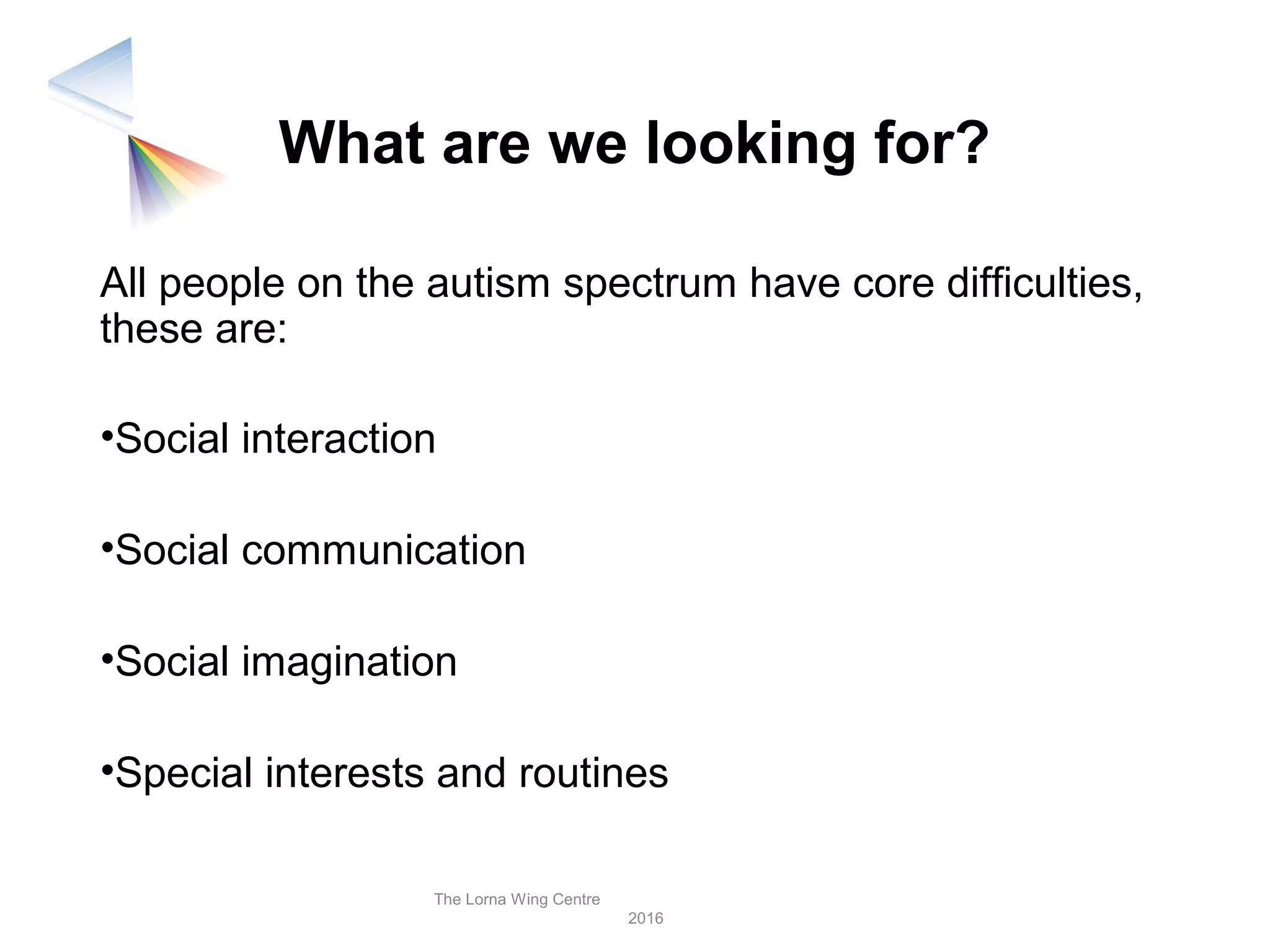 Judith Gould, The diagnosis of women and girls on the autism spectrum ...