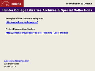 Using Omeka for setting up a dIgital library in the archives at Hunter ...