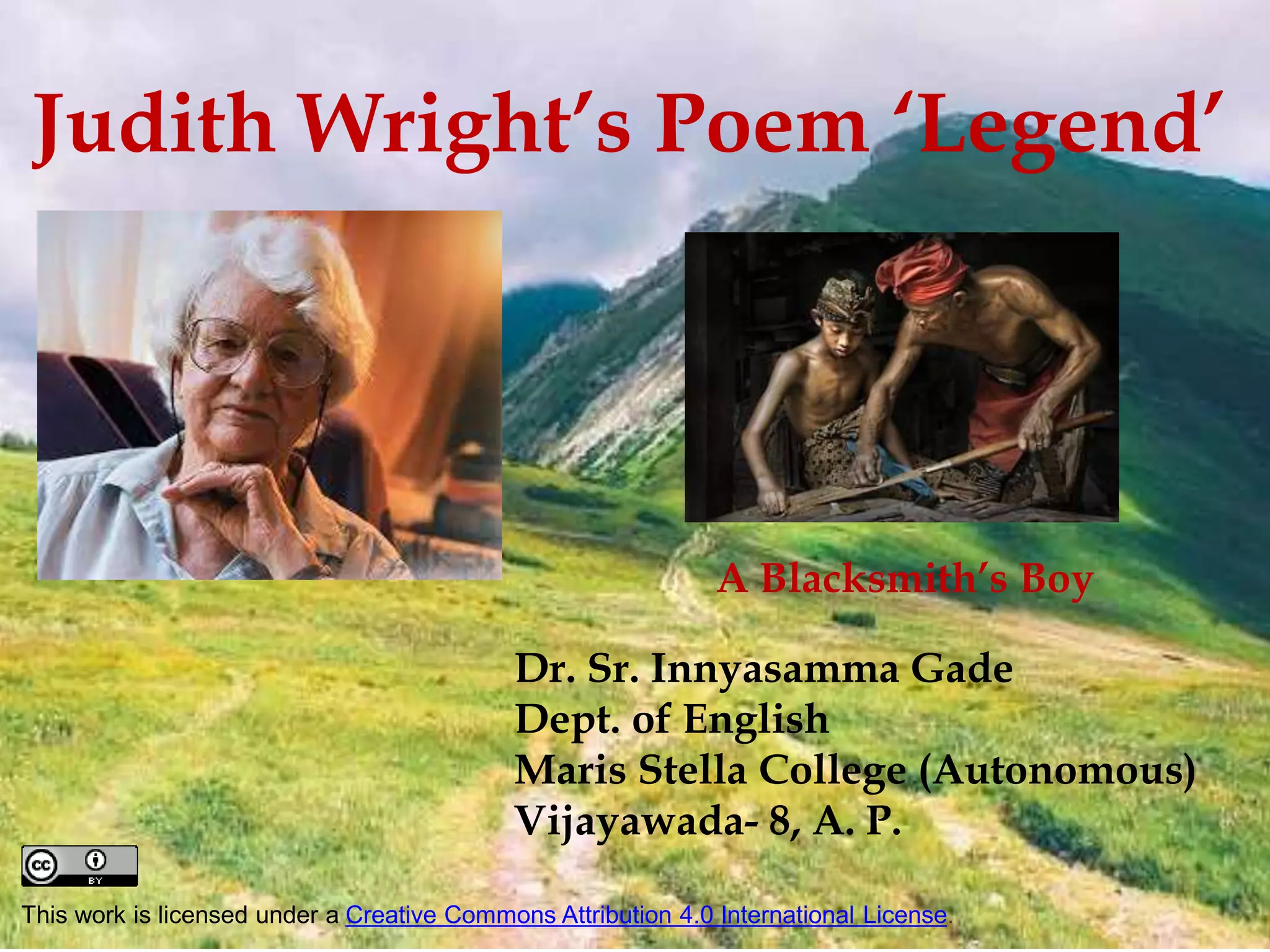 Judith Wright's Poem 'Legend' Analysis | PPT