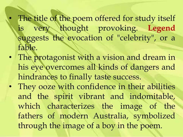 Judith Wright's poem Legend | PPT