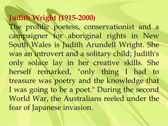 Judith Wright's poem Legend