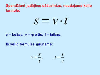 Judėjimo uždaviniai | PPT