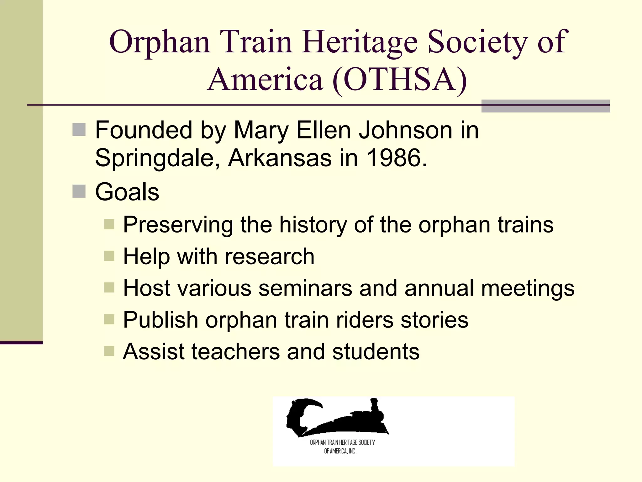 Orphan trains presentation | PPT