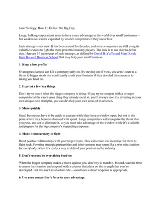 Judo strategy | DOCX