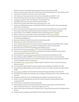 Judul judul skripsi bidang sistem informasi | DOCX