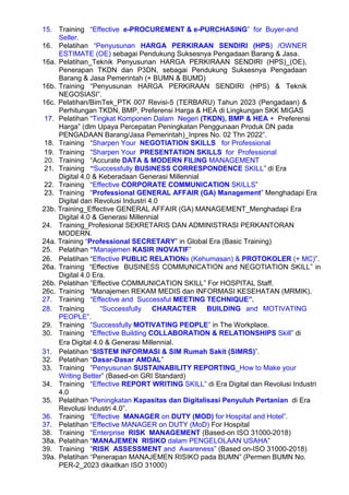 Judul2 Training (Bidang "BISNIS, ORGANISASI, Management & Leadership, Risk & Fraud Management ...
