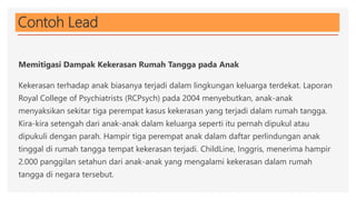 Judul, lead dan paragraf | PDF