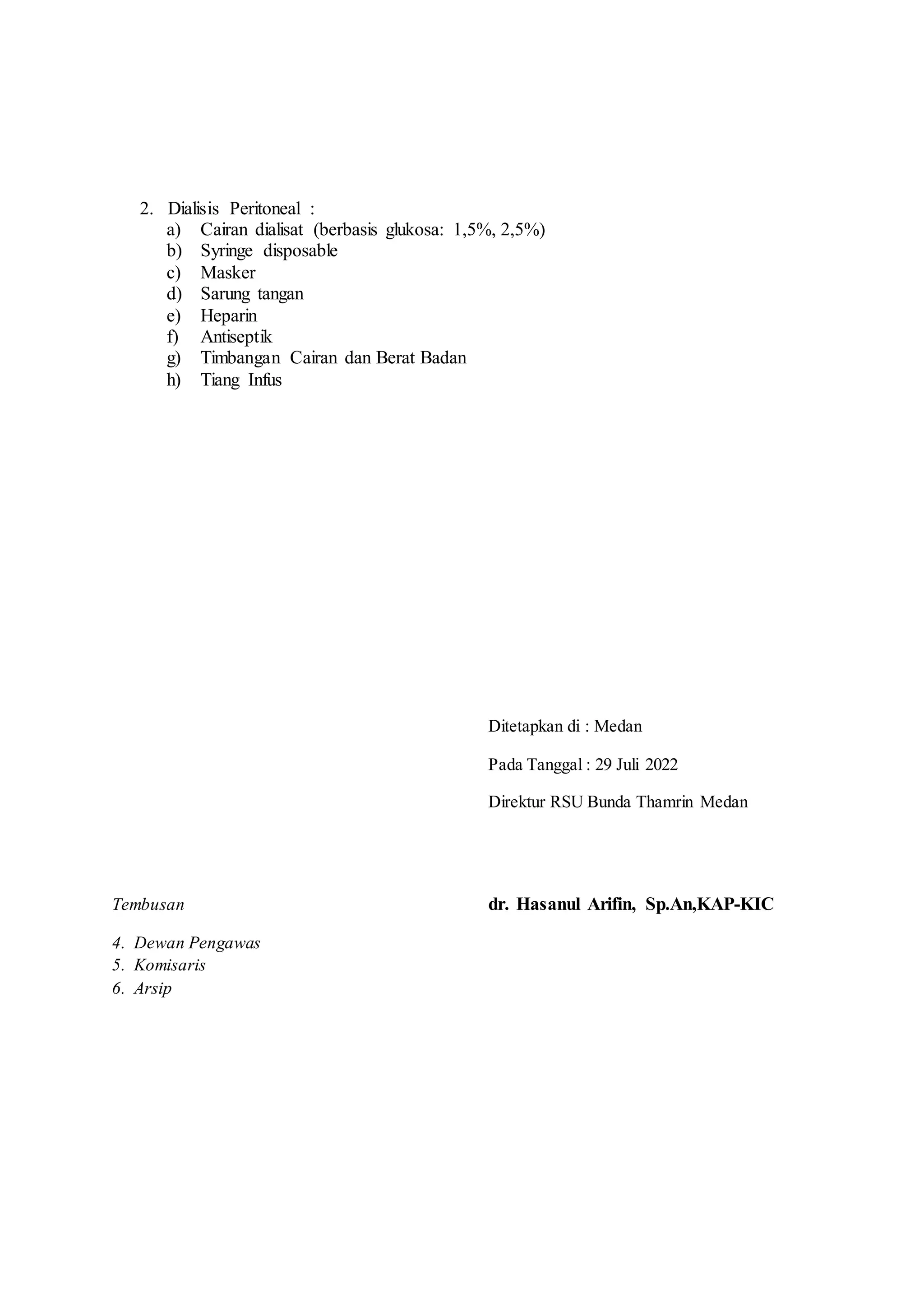 Judul SOP RSU Bunda Thamrin Medan & Daftar Obat sesuai Permenkes No 8 Tahun 2022.docx