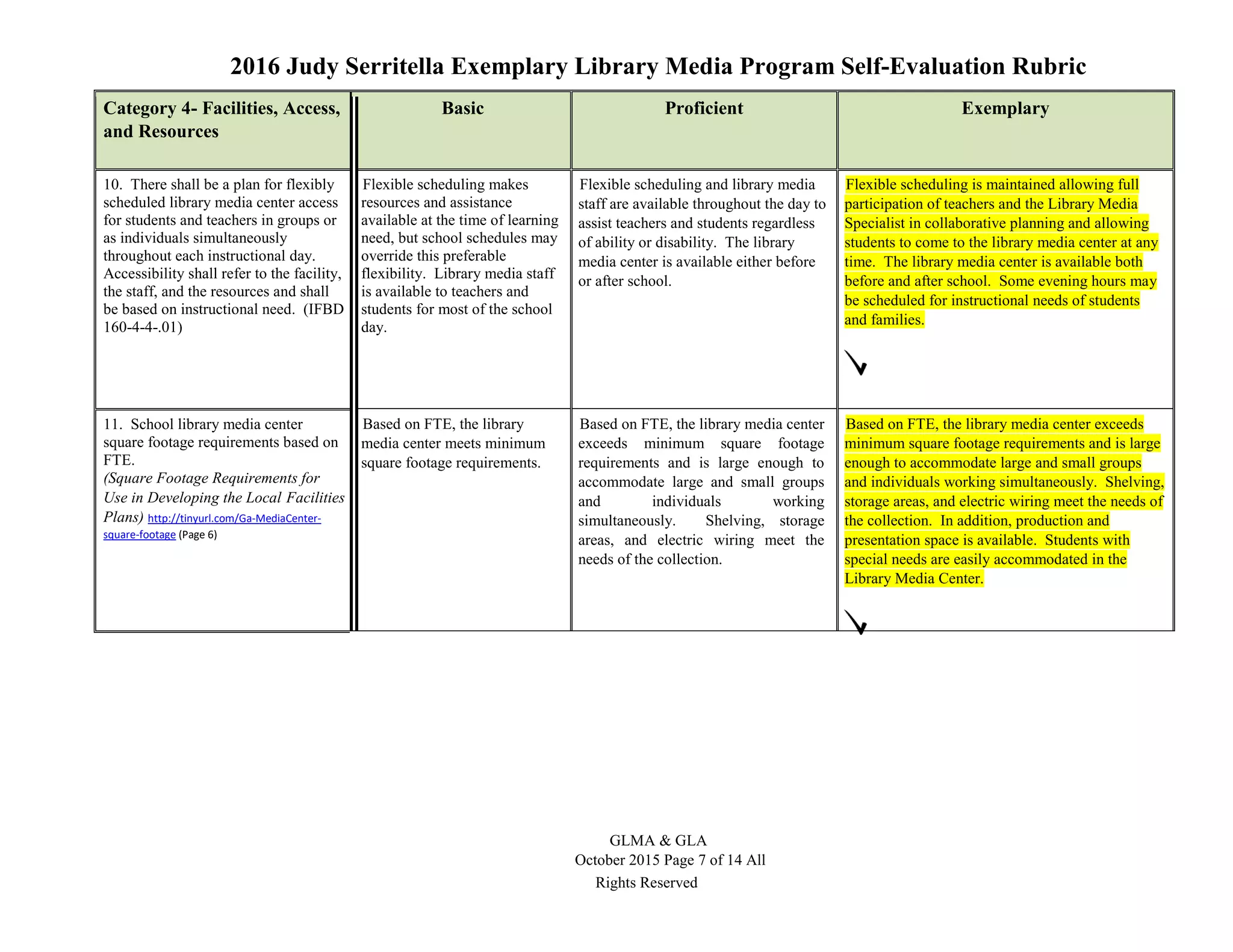 Judy serritella-library-media program-self-evaluation-rubric | PDF