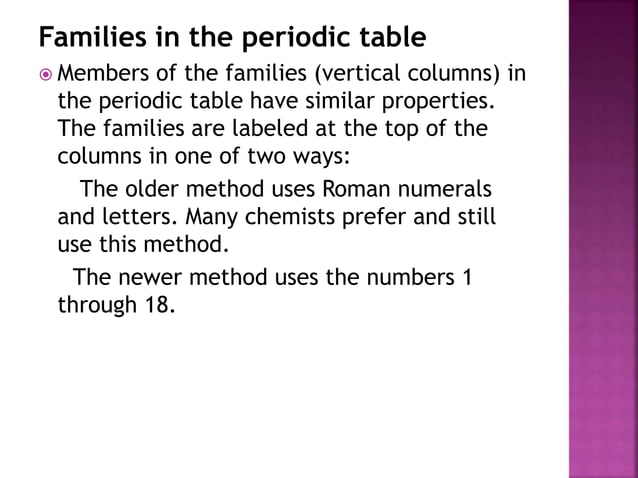 elemental families and groups | PPTX | Chemistry | Science