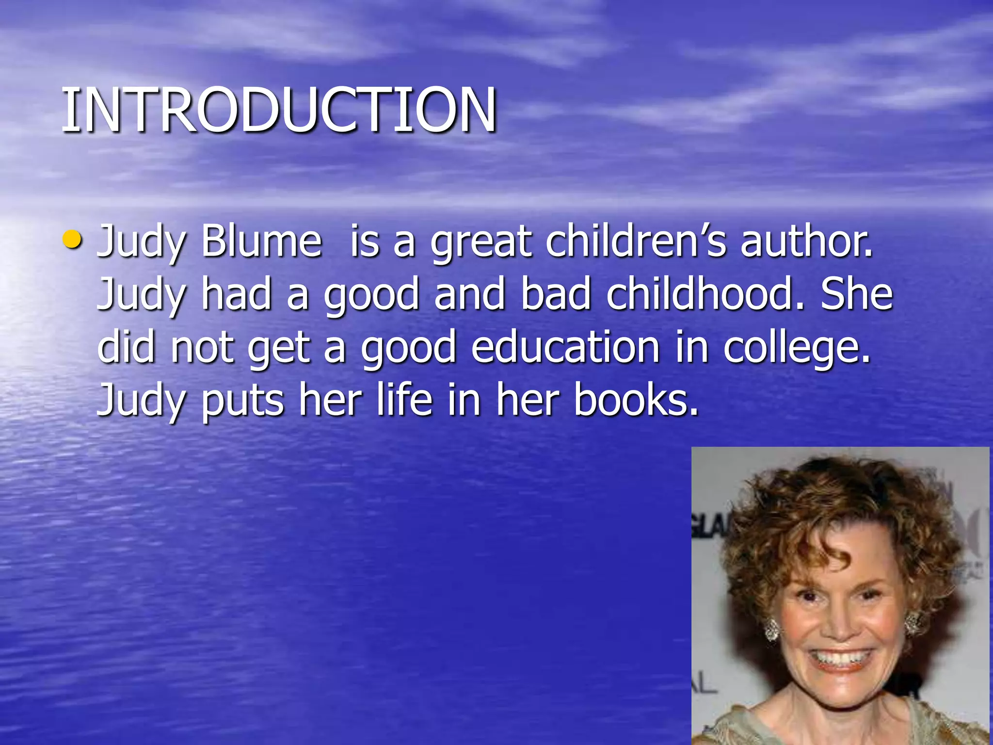 Judy Blume | PPT | Books and Literature