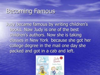 Judy Blume | PPT | Books and Literature