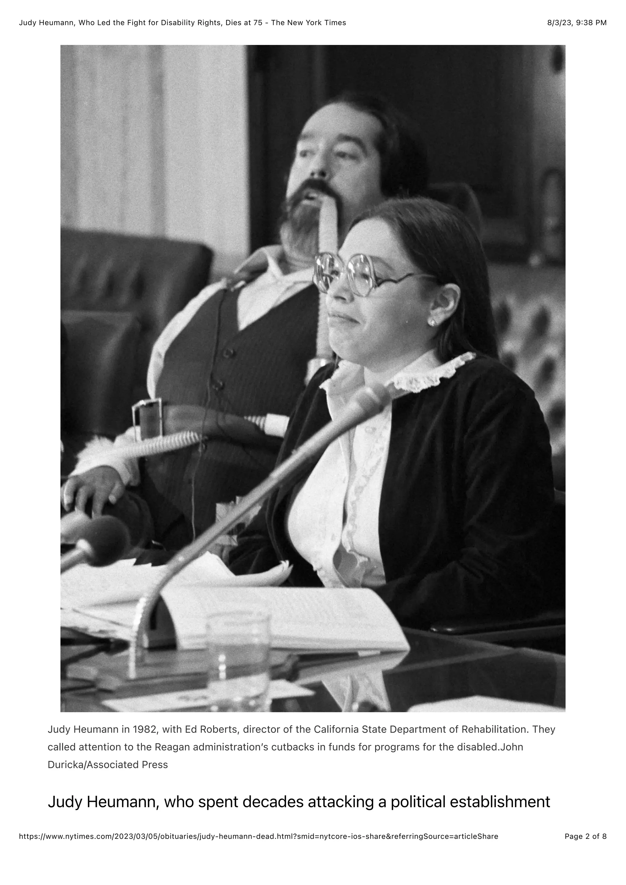 Judy Heumann, Who Led the Fight for Disability Rights, Dies at 75 | PDF