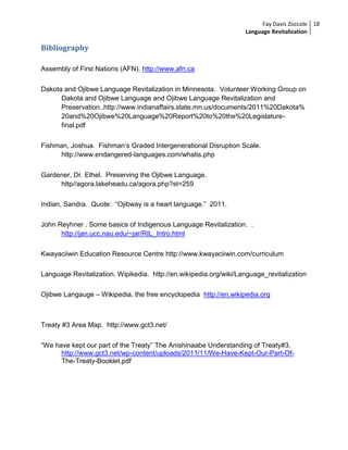 Language Revitalization in Treaty #3 Schools | PDF