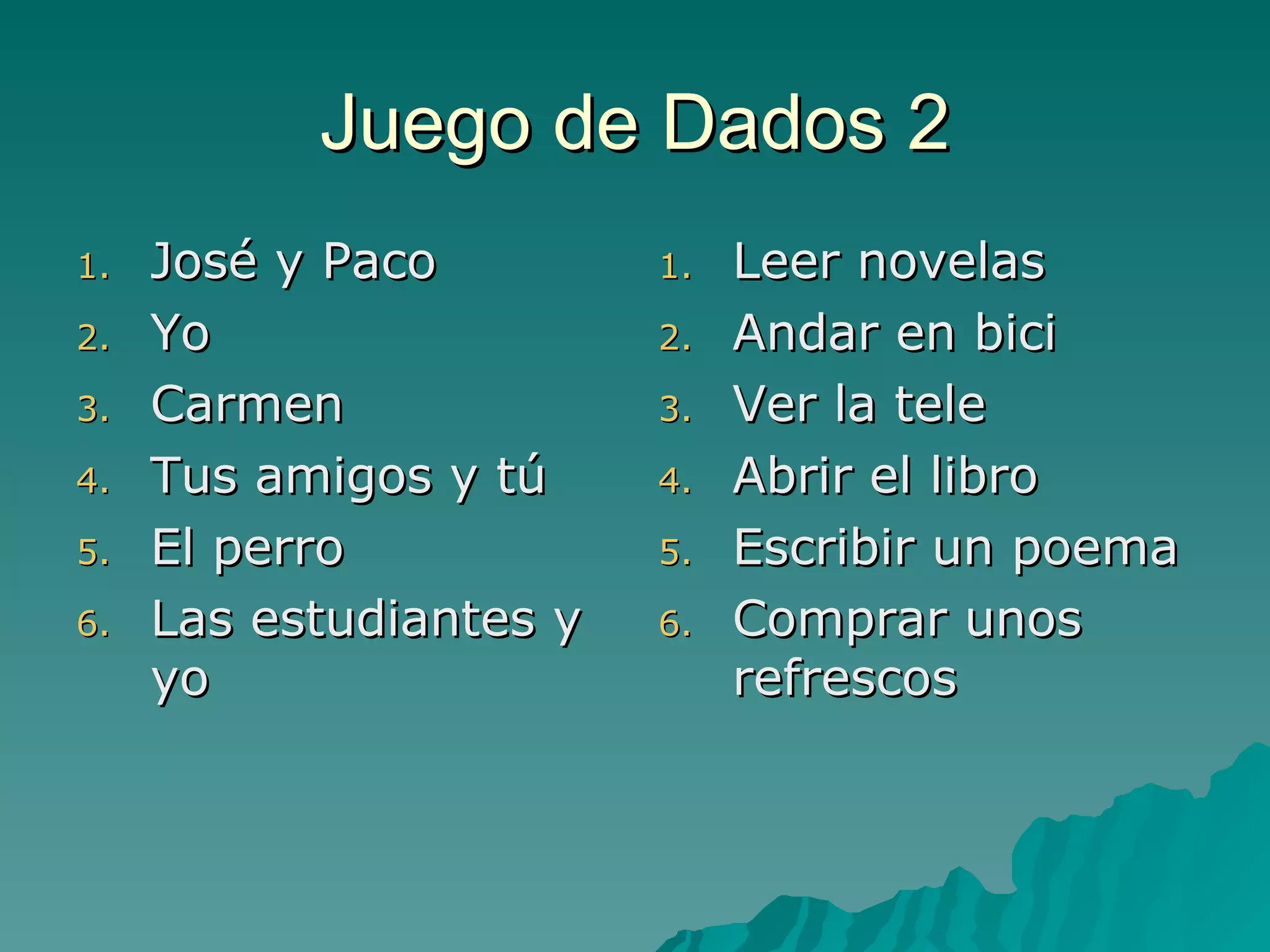 Juego De Dados.ar er ir verbs | PPT