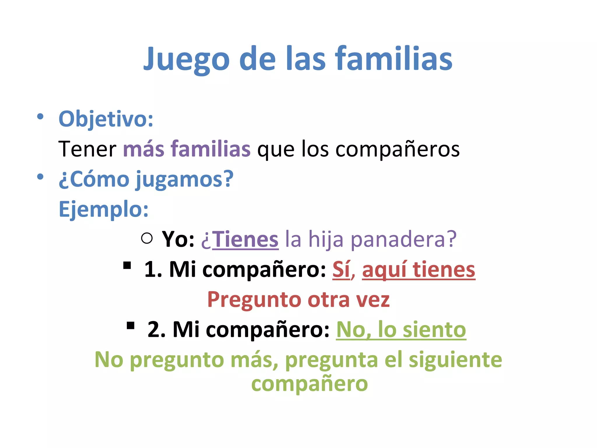 Juego de las 7 familias | PPT