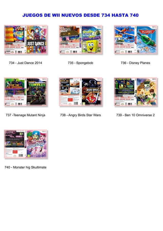 Juego de Wii nuevo desde 734 hasta 740 | PDF