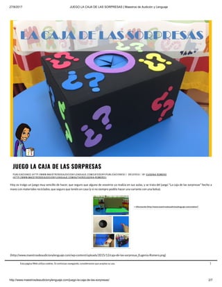 Juego la caja de las sorpresas maestros de audición y lenguaje | PDF