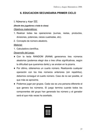 Juegos de matematicas infantil, primaria y secundaria | PDF