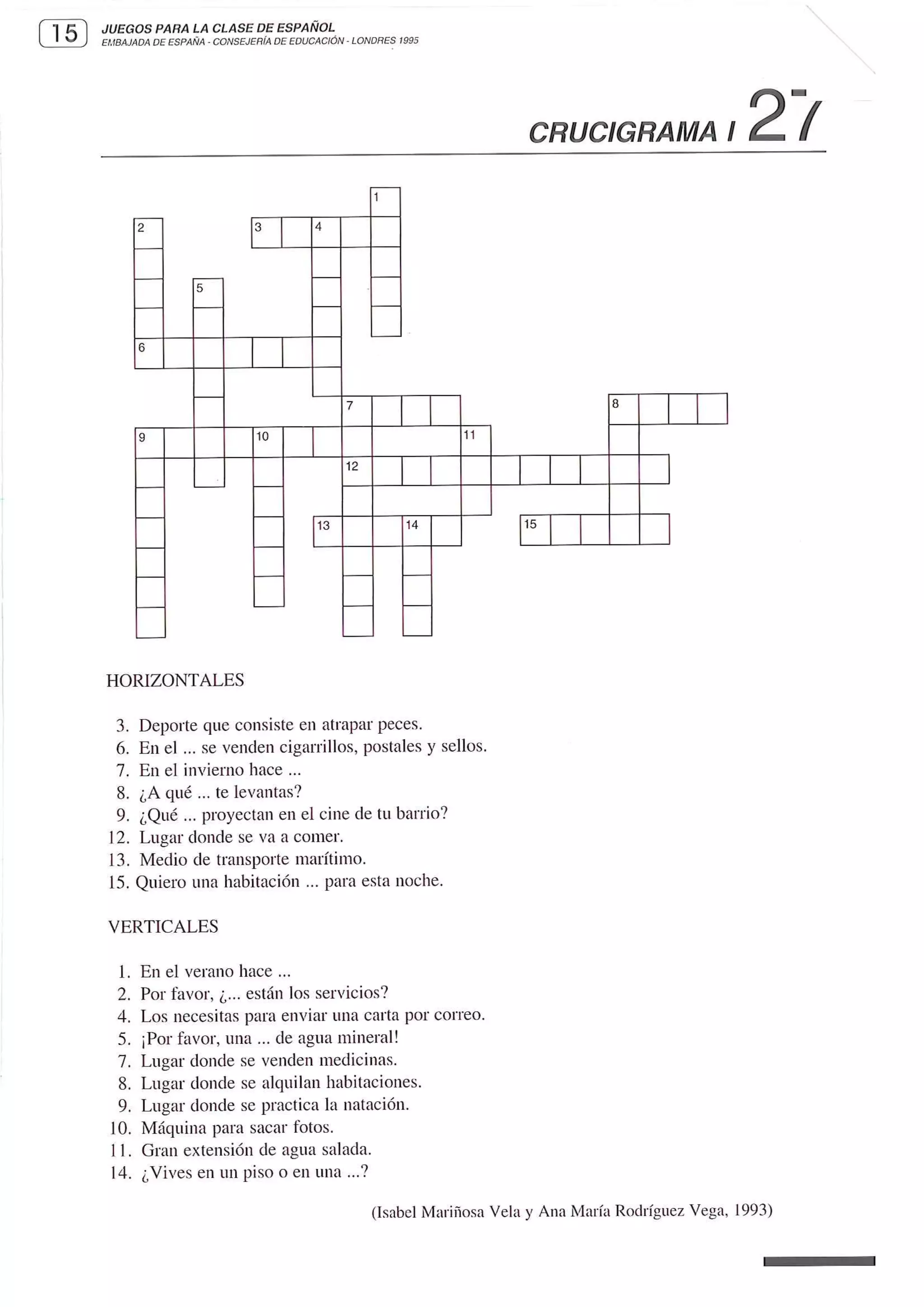 Juegos para la clase de español | PDF