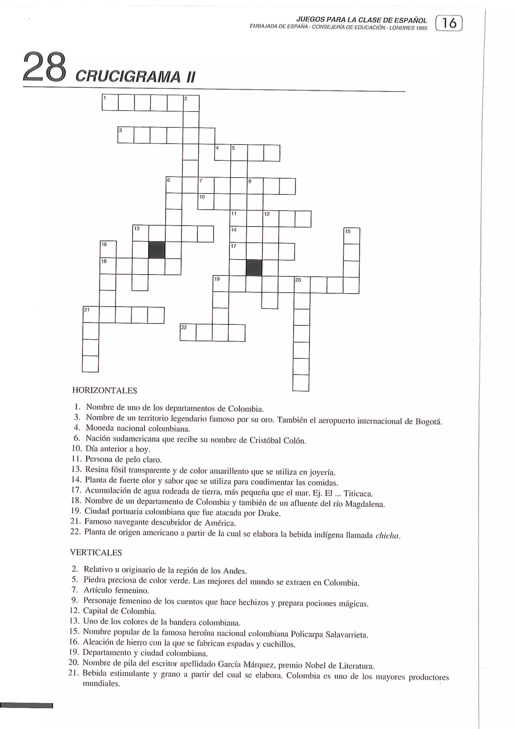 Juegos para la clase de español | PDF