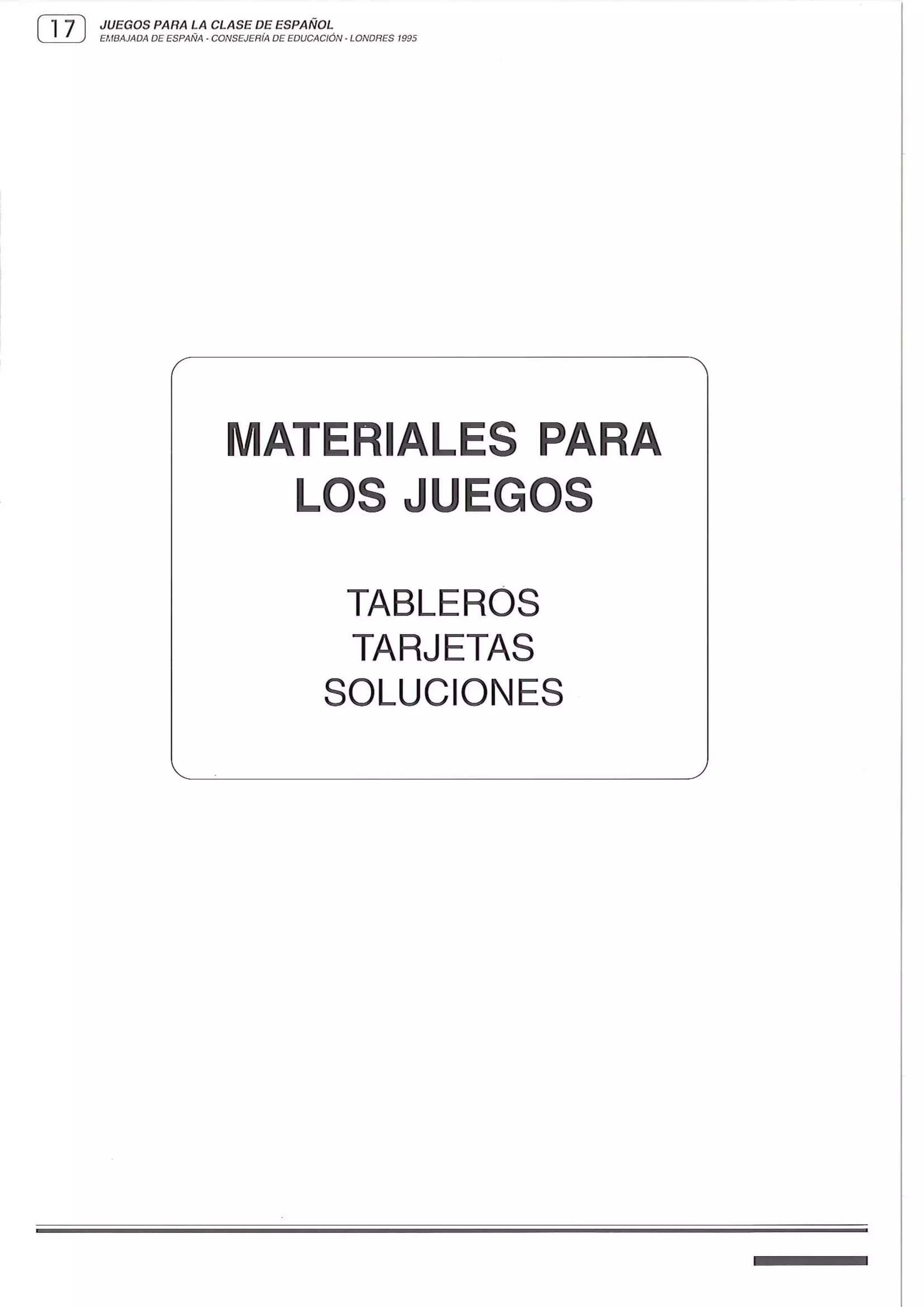 Juegos para la clase de español | PDF