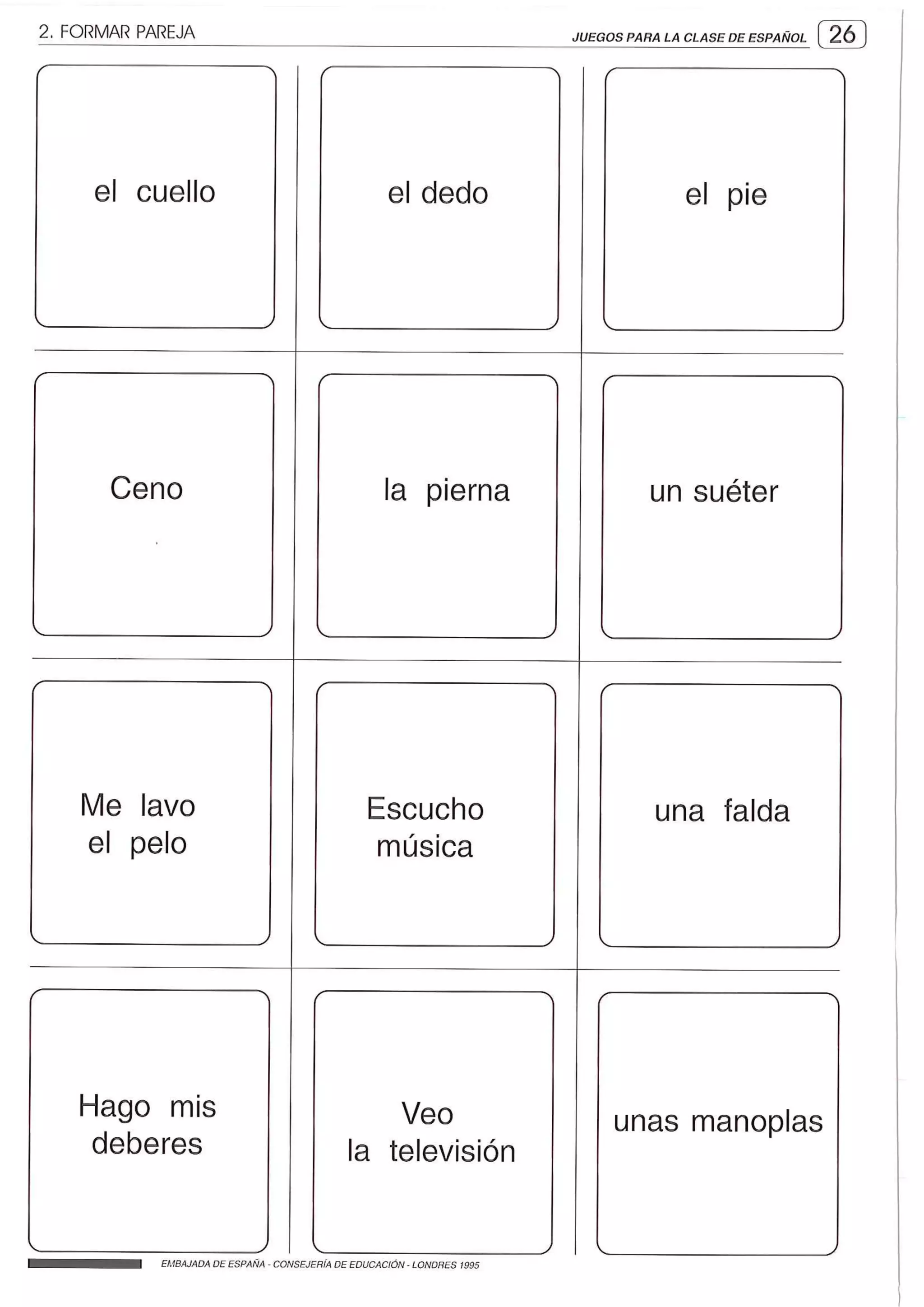 Juegos para la clase de español | PDF