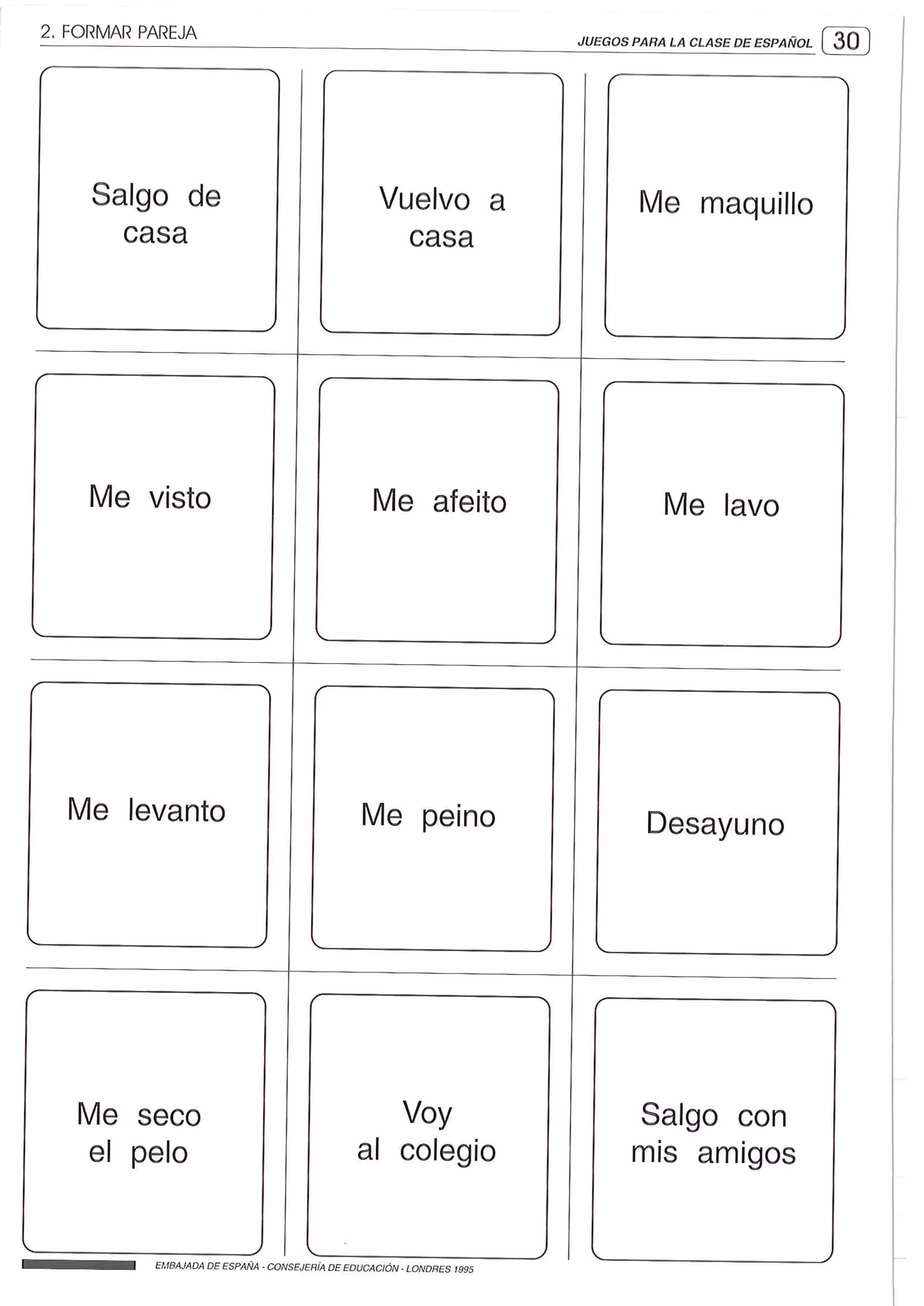 Juegos para la clase de español | PDF