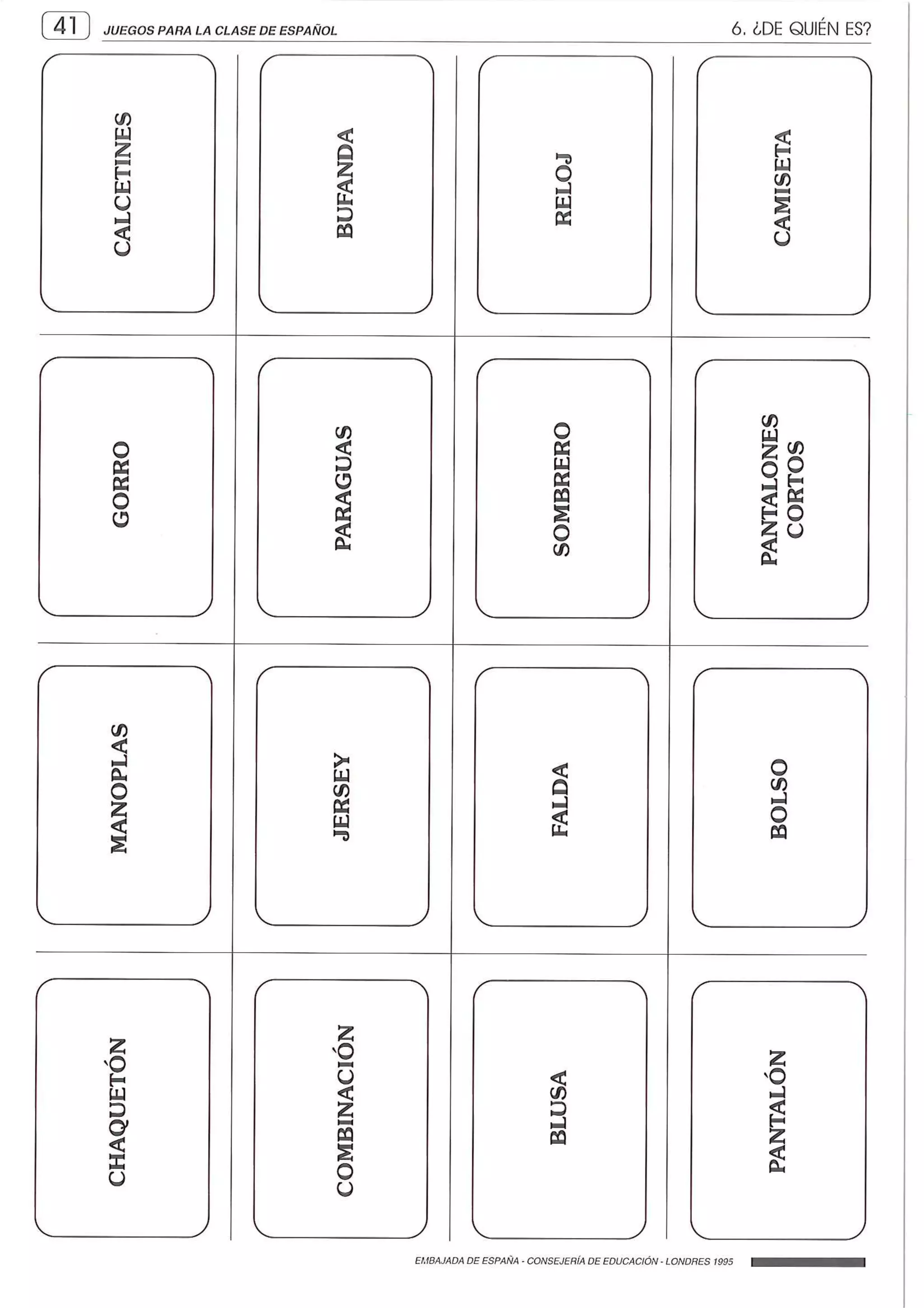 Juegos para la clase de español | PDF