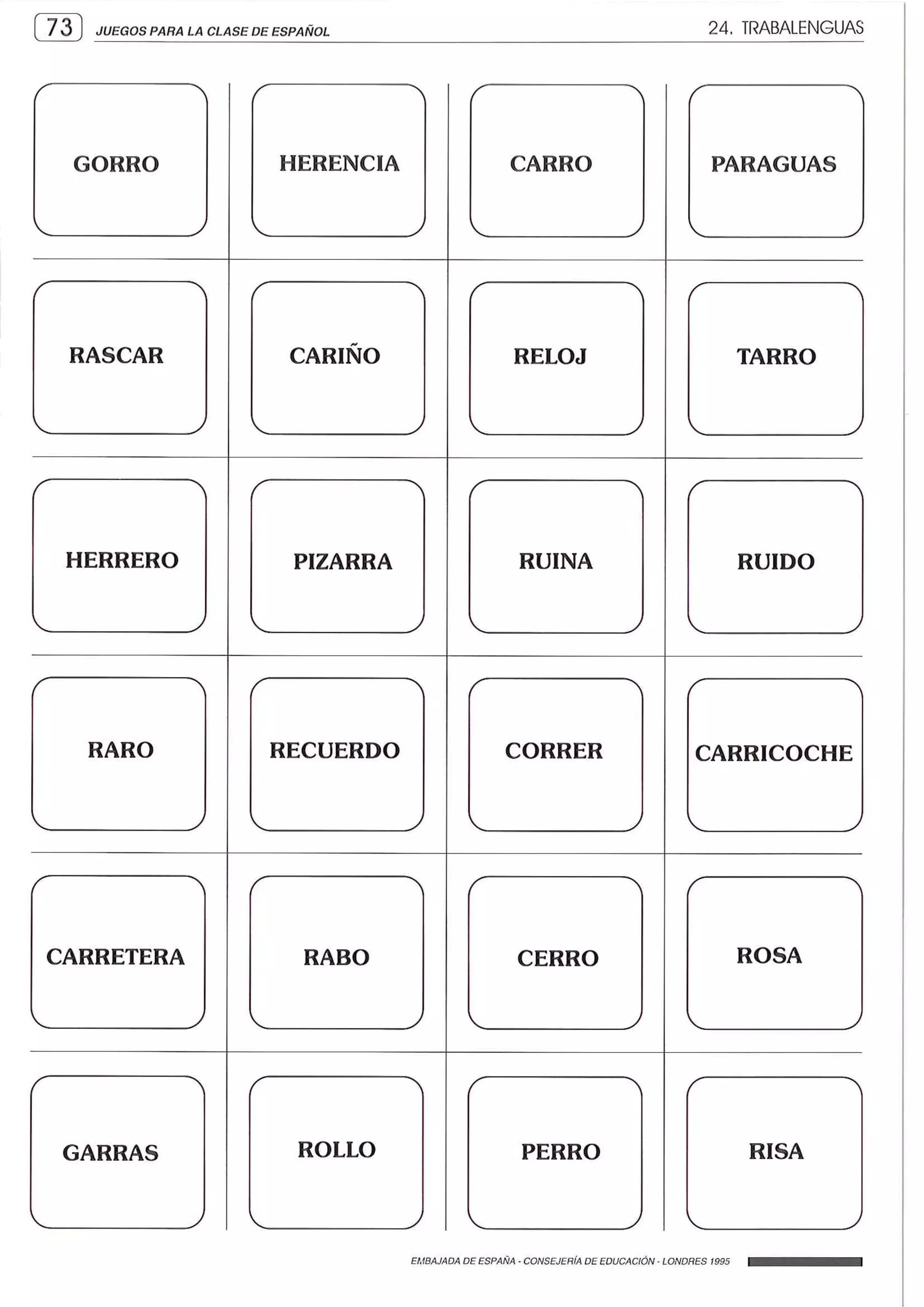 Juegos para la clase de español | PDF