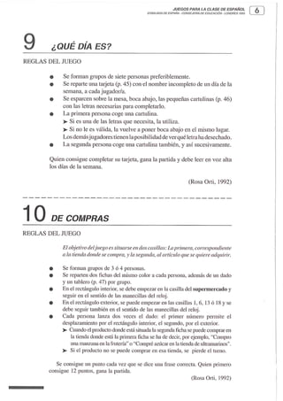 Juegos para la clase de español | PDF