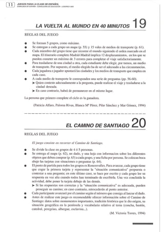 Juegos para la clase de español | PDF