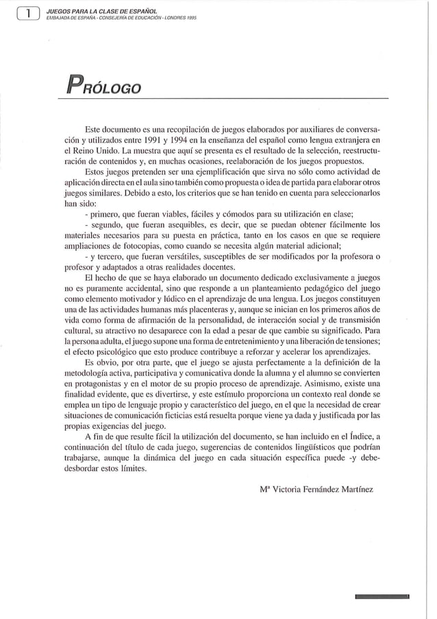 Juegos para la clase de español | PDF