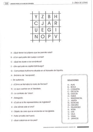 Juegos para la clase de español | PDF