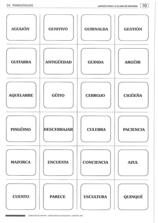 Juegos para la clase de español | PDF