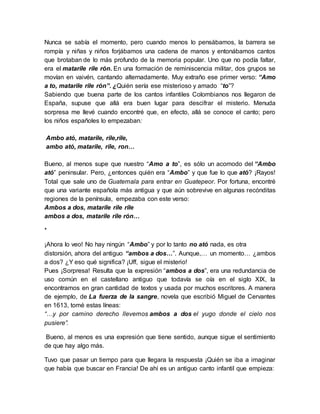 Juego tradicional matarile rile ro | DOCX