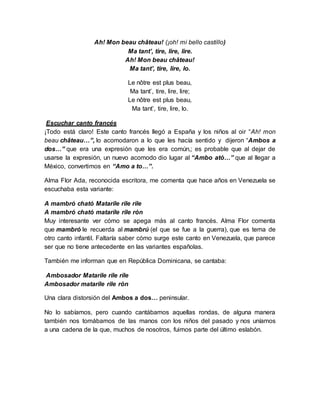 Juego tradicional matarile rile ro | DOCX