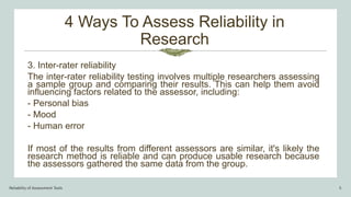JUEZAN-RELIABILITY OF ASSESSMENT TOOLS.pptx